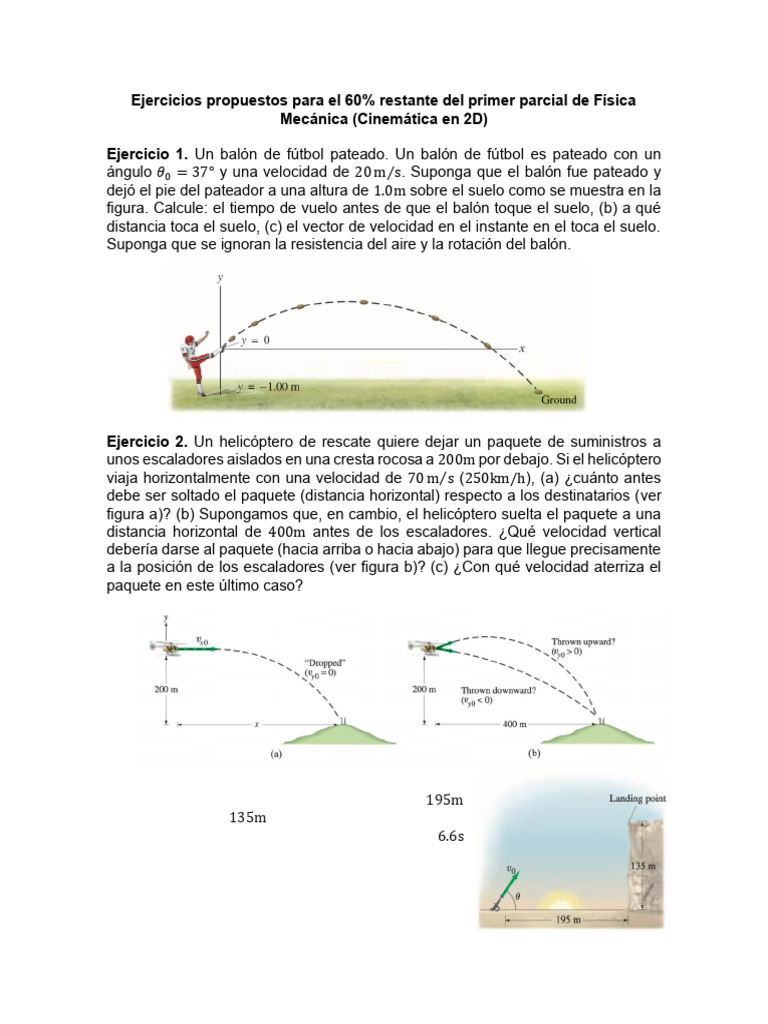 Ejercicios recomendados cinematica 2D - Copy (2) | PDF | Aceleración ...