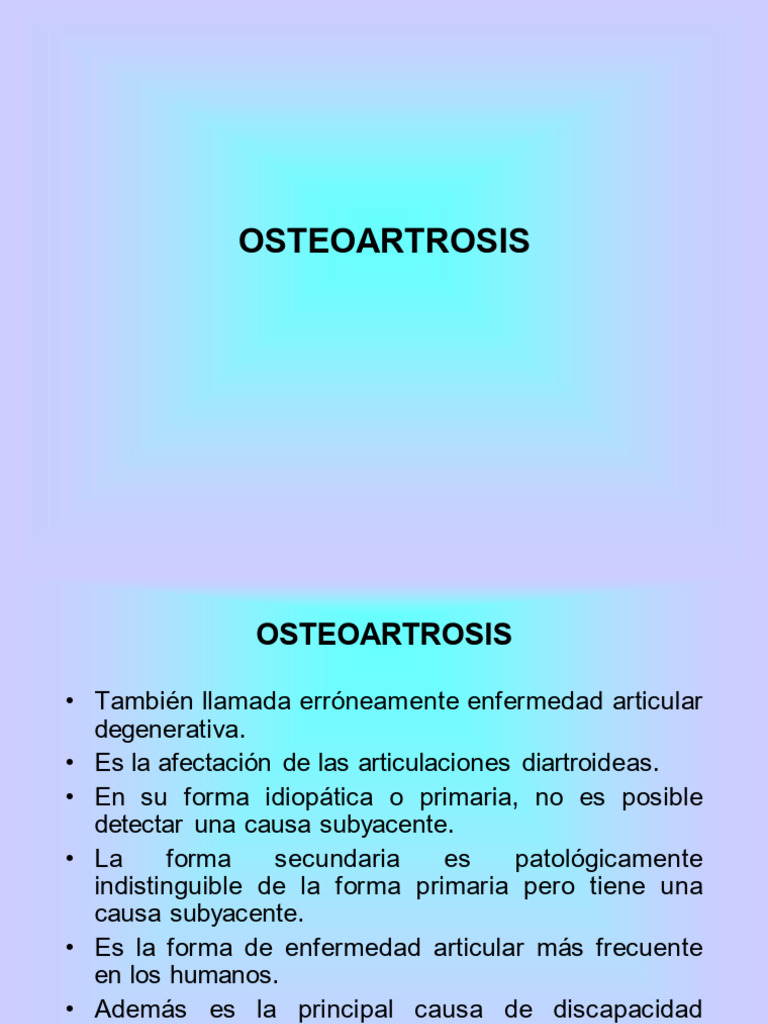 Osteoartrosis | PDF | Articulación | Artritis Reumatoide
