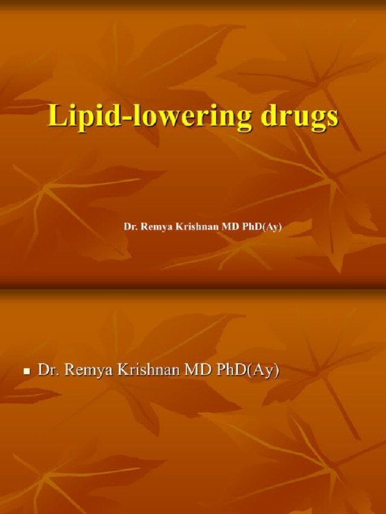 Lipid Lowering Drugs | PDF