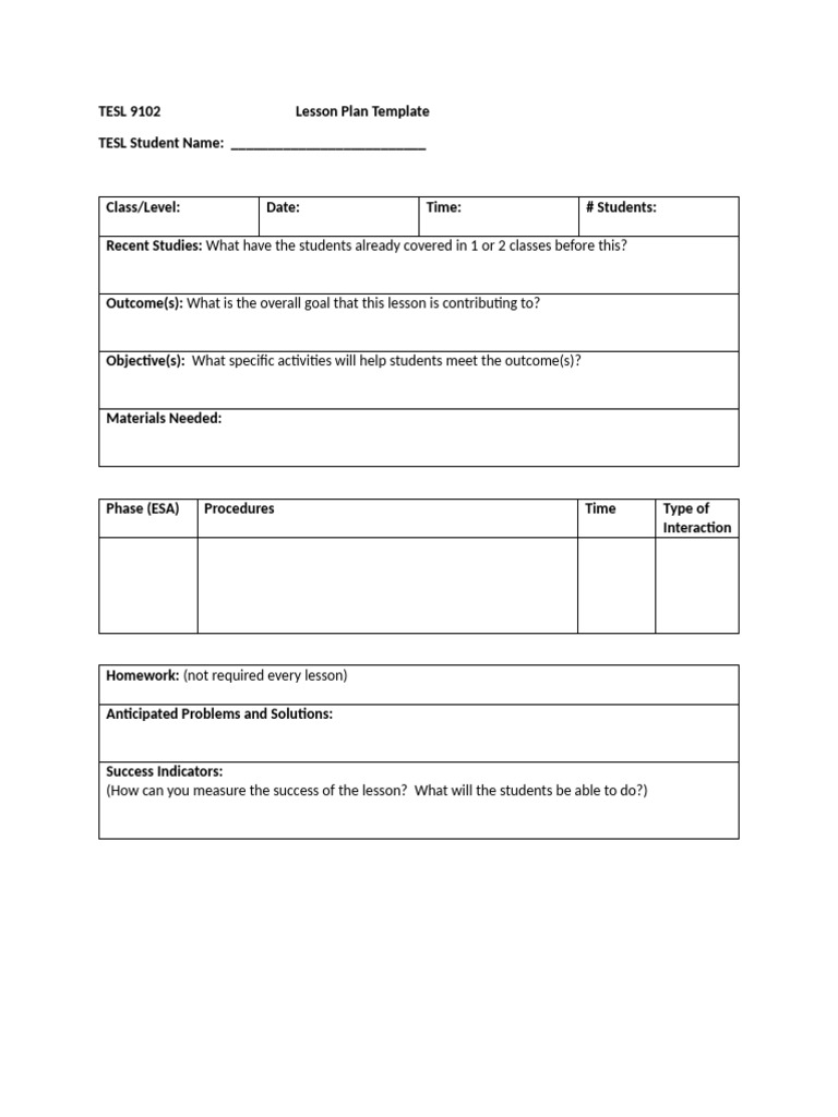 Lesson Plan Template | PDF