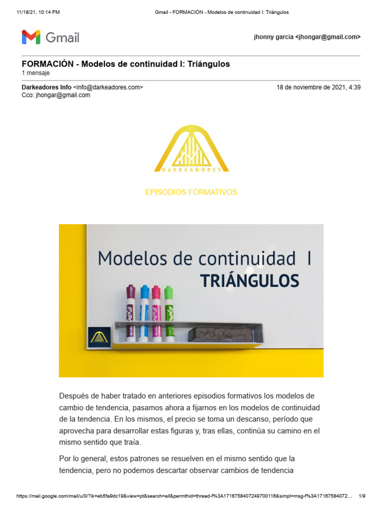 Gmail - FORMACIÓN - Modelos de Continuidad I - Triángulos | PDF | Triángulo