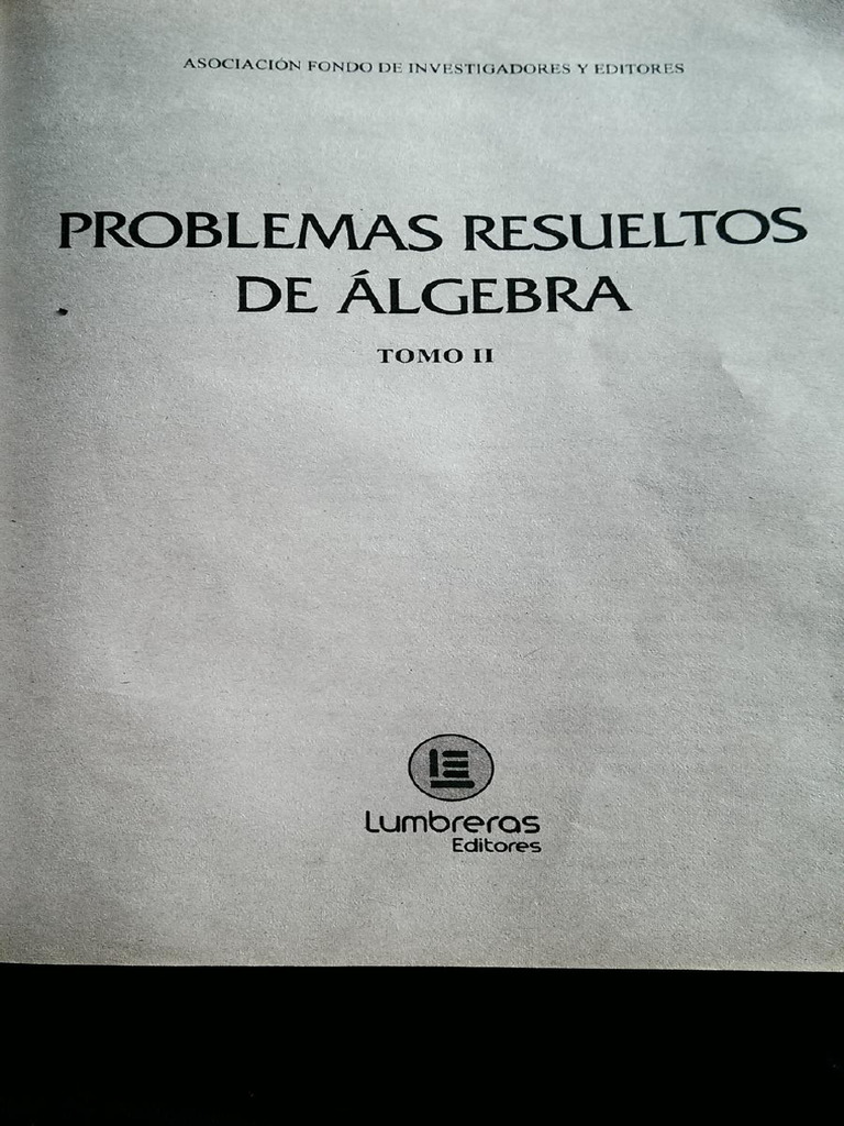Pdfcoffee.com Problemas Resueltos de Algebra Tomo II 2 PDF Free | PDF