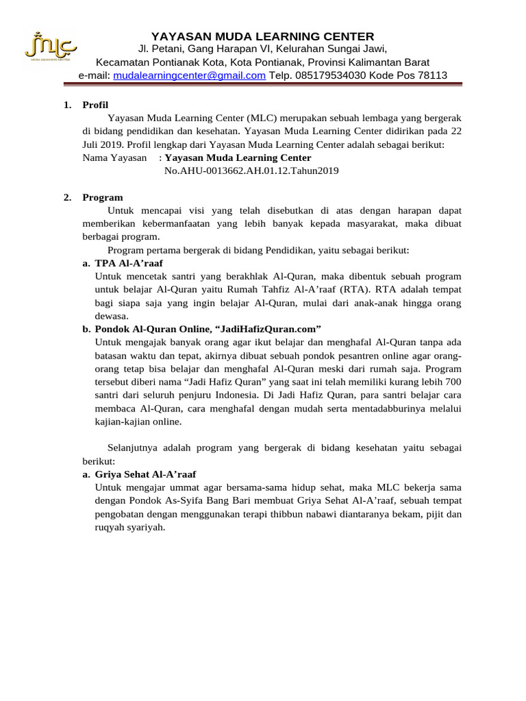 Profil MLC Dan Program | PDF