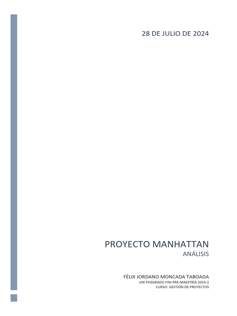 Análisis del Proyecto Manhattan 1942-1945 | PDF | Proyecto Manhattan ...