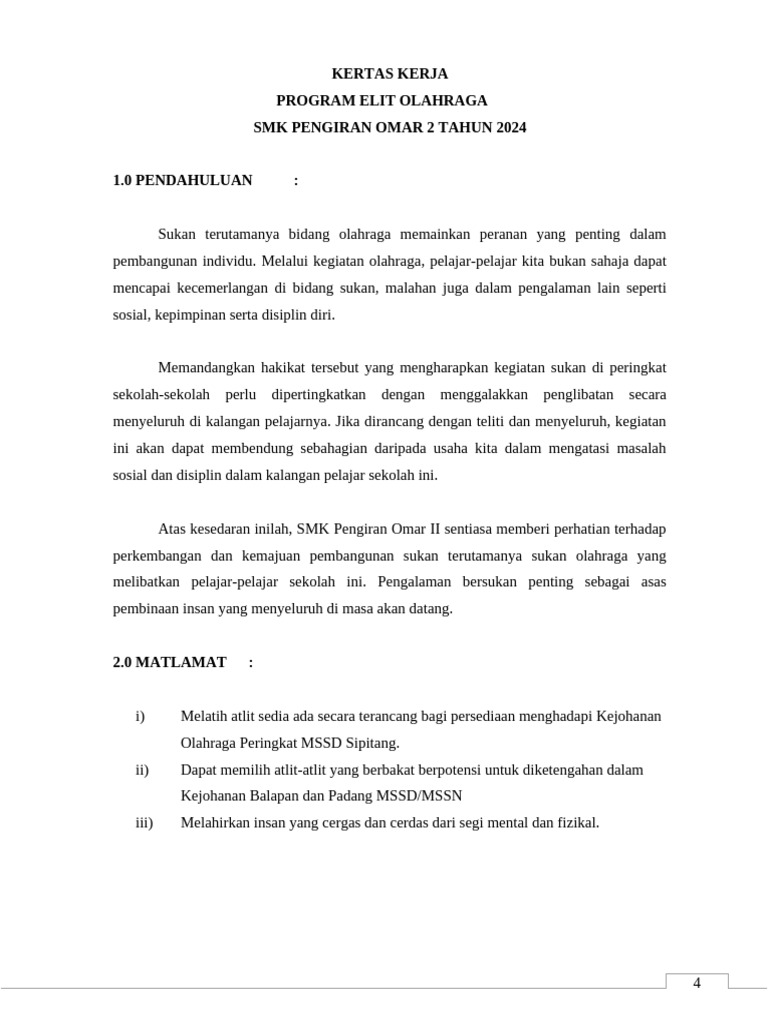 kertas-kerja-program-elit-olahraga - Copy | PDF