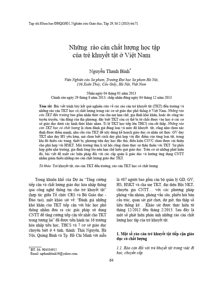 NH NG Rào C NCH TL NGH CT P C Atr Khuy TT T Vi T Nam: Nguy N Thanh Bình | PDF