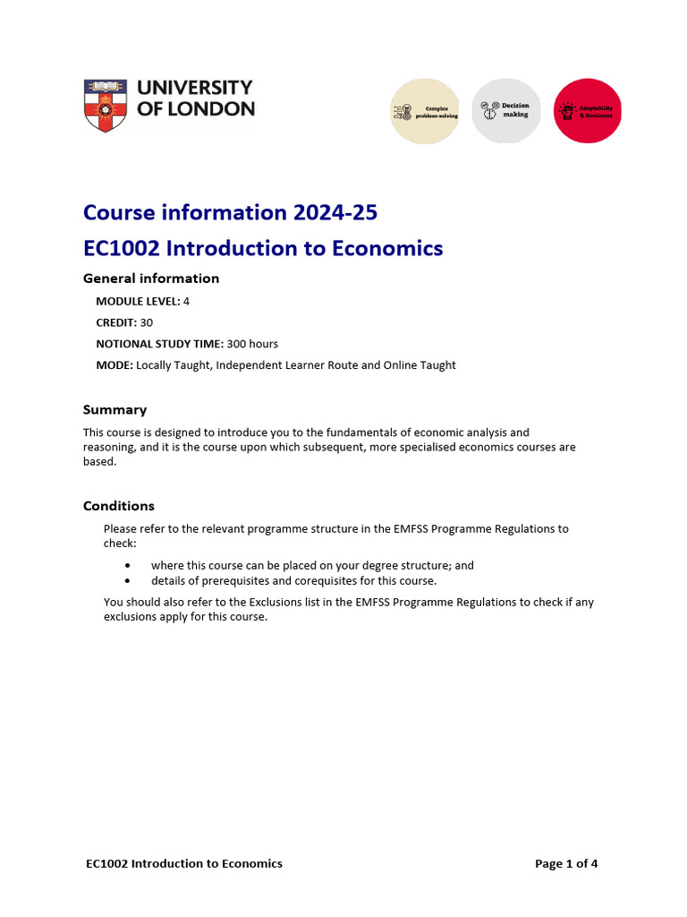 EC1002-Introduction-to-economics | PDF | Economics | Inflation