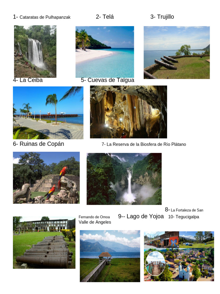 10 Lugares Turisticos de Honduras | PDF