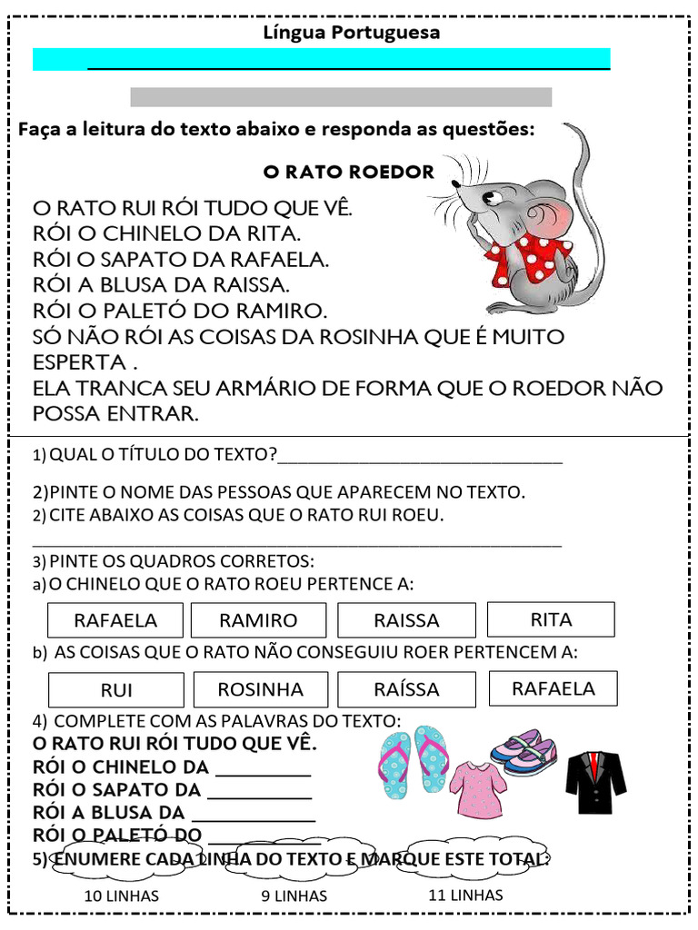 Atividade: O Rato Roedor | PDF