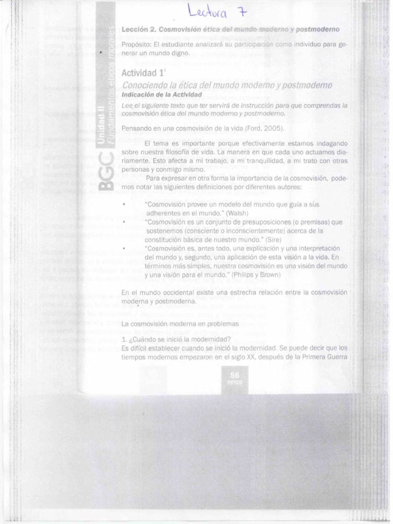 U2 - Act. 2.1 - Lectura - Postmodernidad - y Modernidad - Recurso1 | PDF