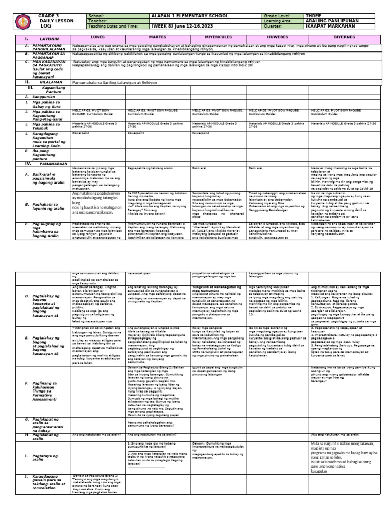 Ap q4 Week 8 | PDF