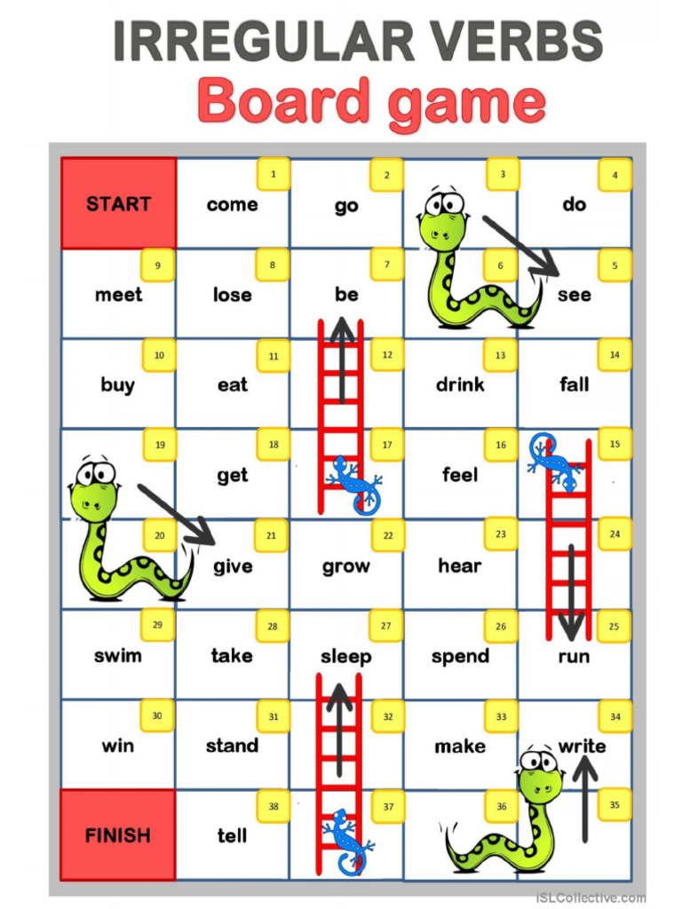 Board Game Irrg. Verbs | PDF