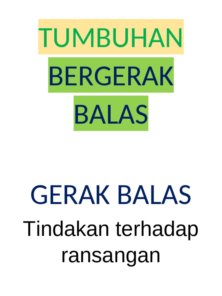 EKSPERIMEN TUMBUHAN BERGERAK BALAS | PDF