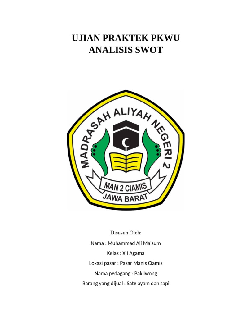 Ujian Praktek Pkwu Analisis Swot | PDF