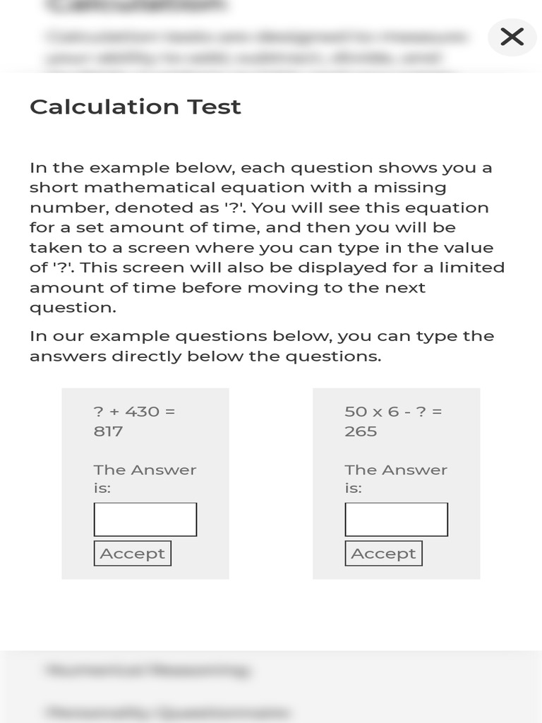 SHL Calculation Test Examples | PDF