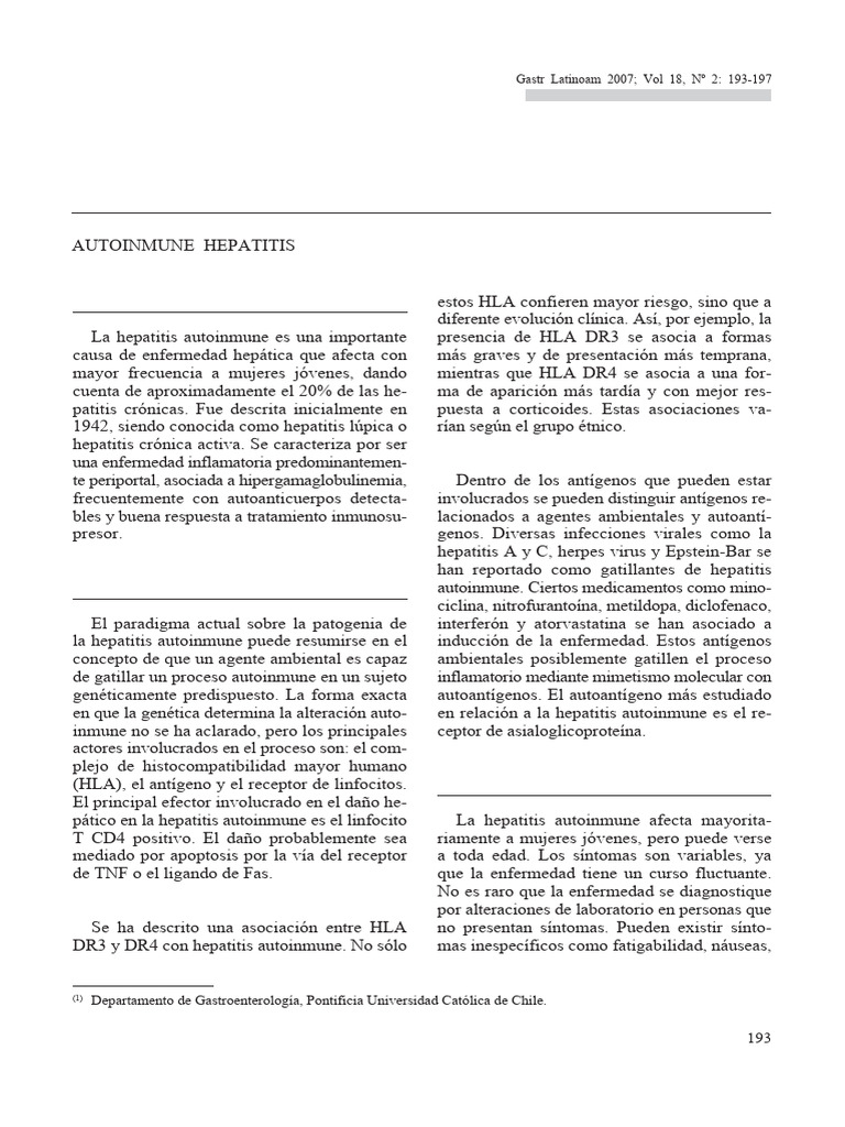 H. Autoinmune | PDF | Hepatitis | Cirrosis