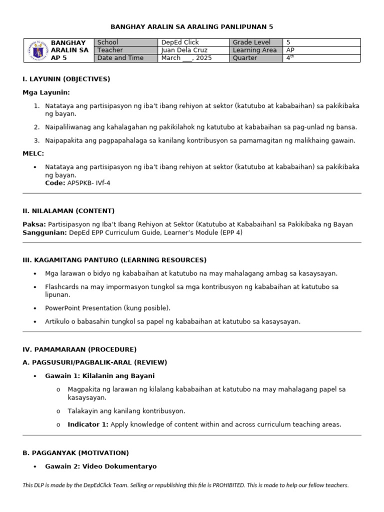 Co q4 Dlp AP 5 Depedclick | PDF