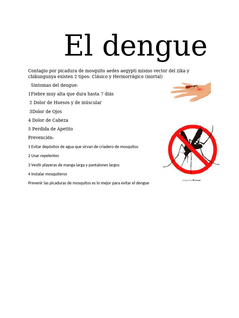 Prevención y síntomas del dengue | PDF