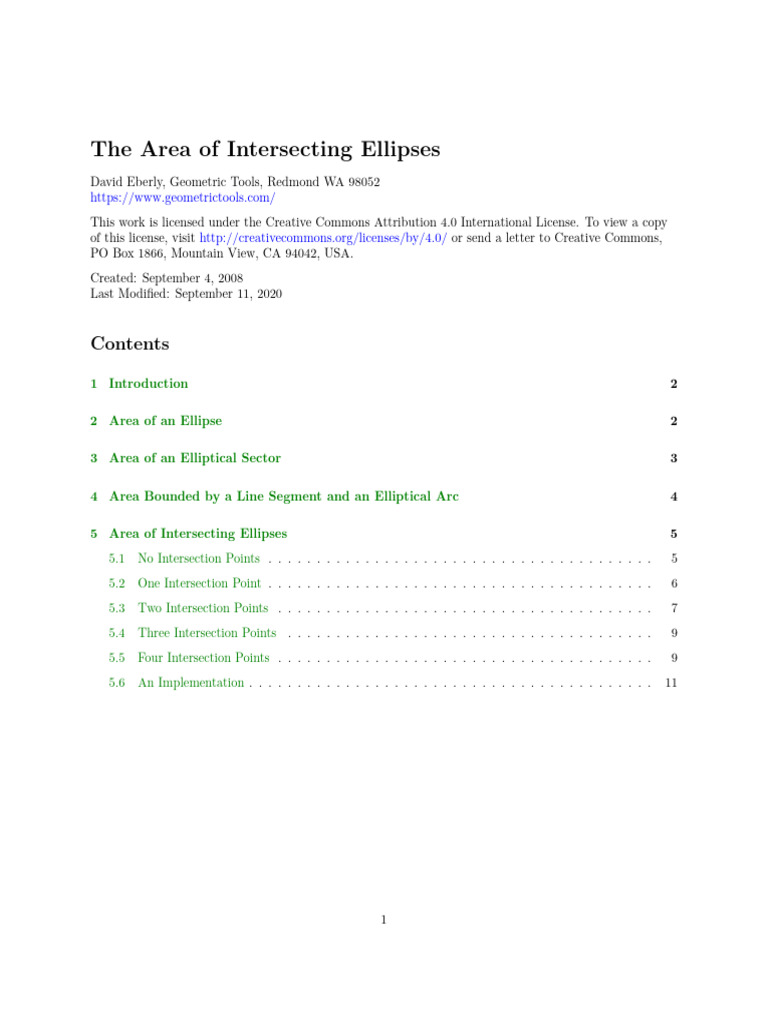 Are A Intersecting Ellipses | PDF | Ellipse | Area