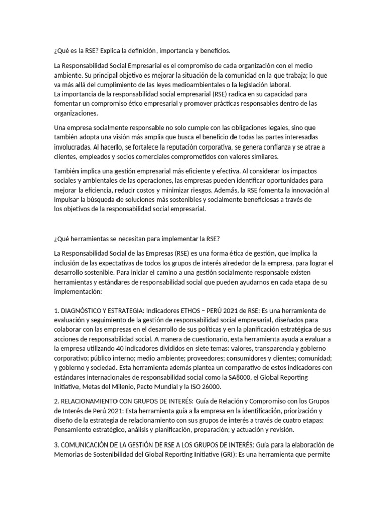 Qué es la RSE | PDF | Responsabilidad social corporativa | Business