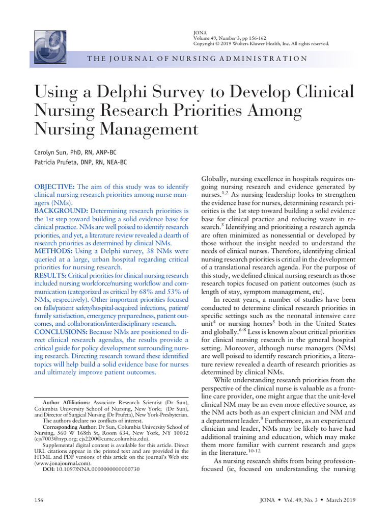 Using a Delphi Survey to Develop Clinical | PDF | Nursing | Medicine