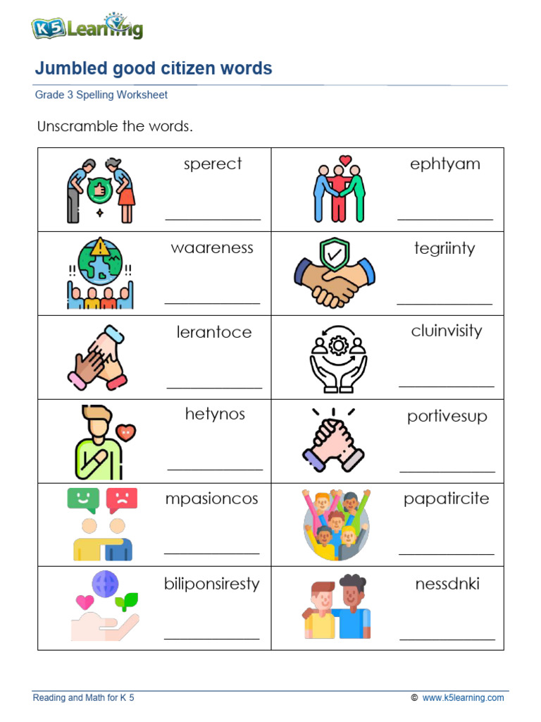 Grade 3 Jumbled Spelling Words RGC | PDF