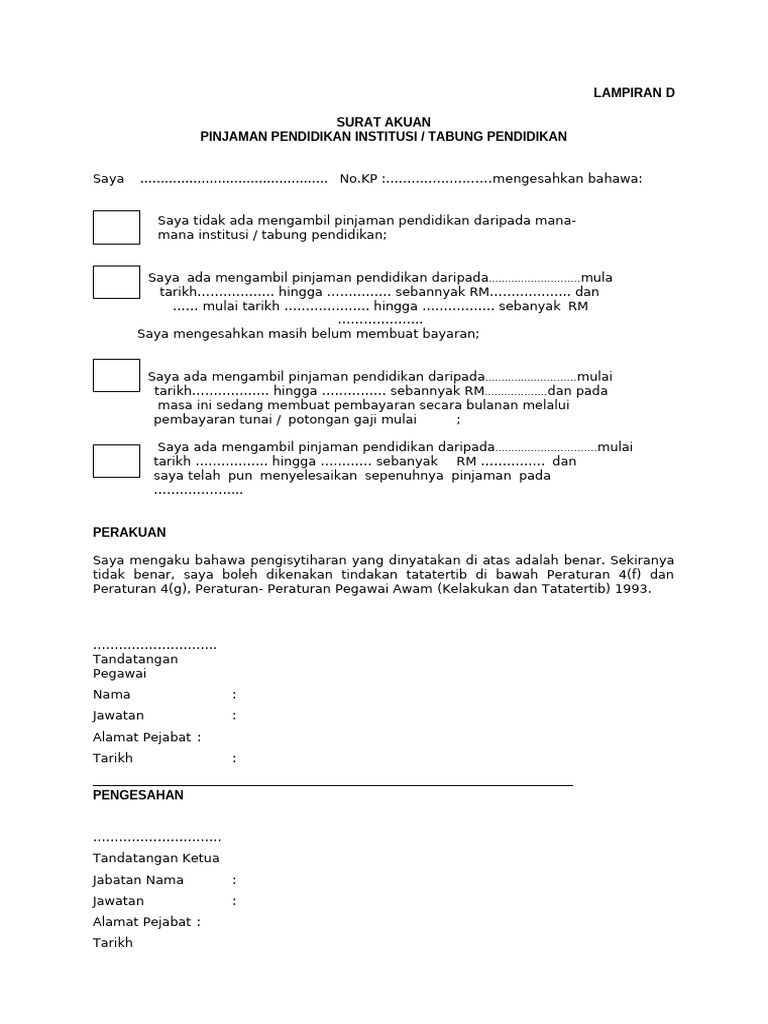 5 Lampiran D - PTPTN | PDF