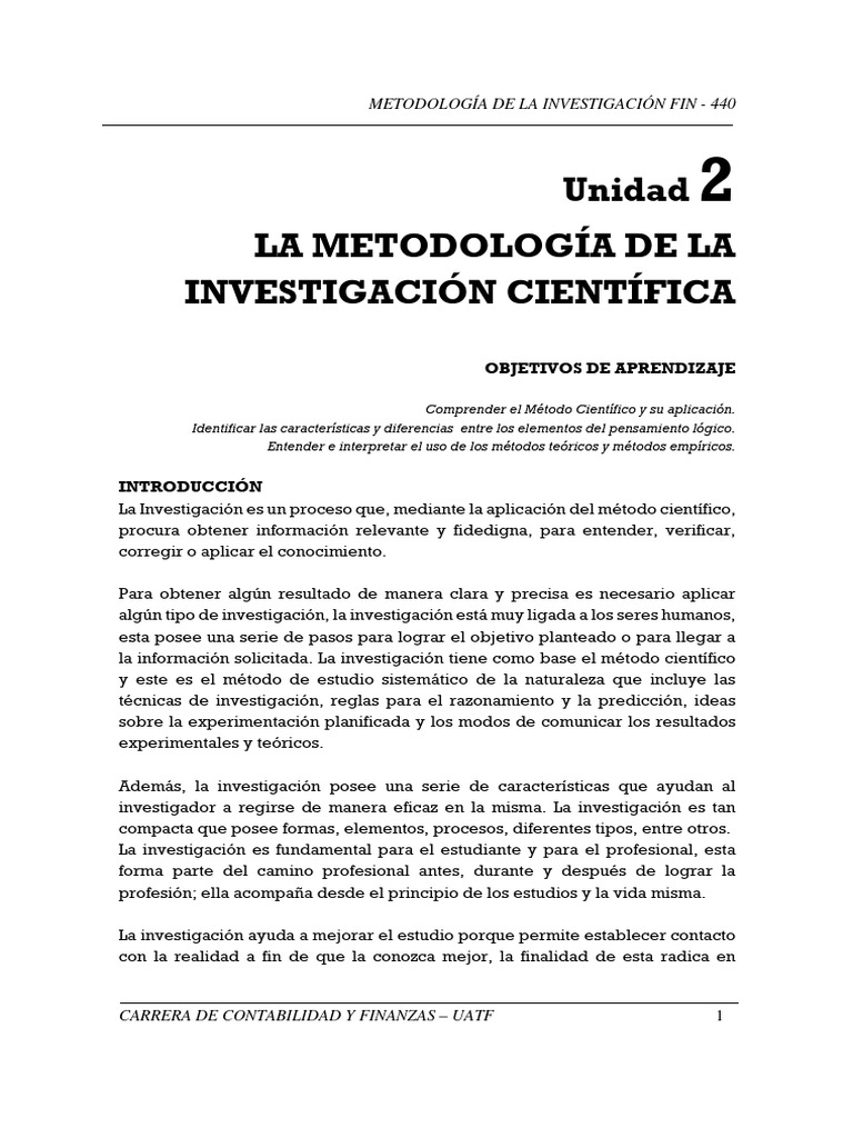 Unidad 2 - Métodos Científicos y Empíricos | PDF | Método científico ...