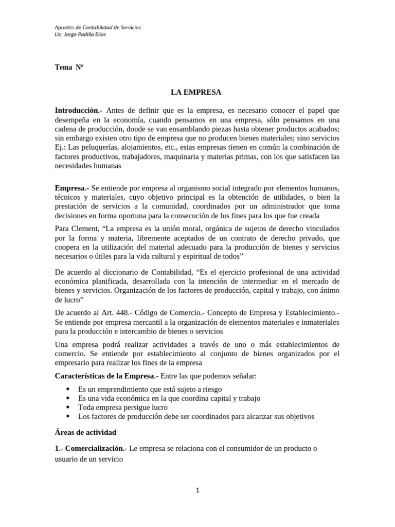 Temas Contabilidad Servicios Vale | PDF | Contabilidad | Business