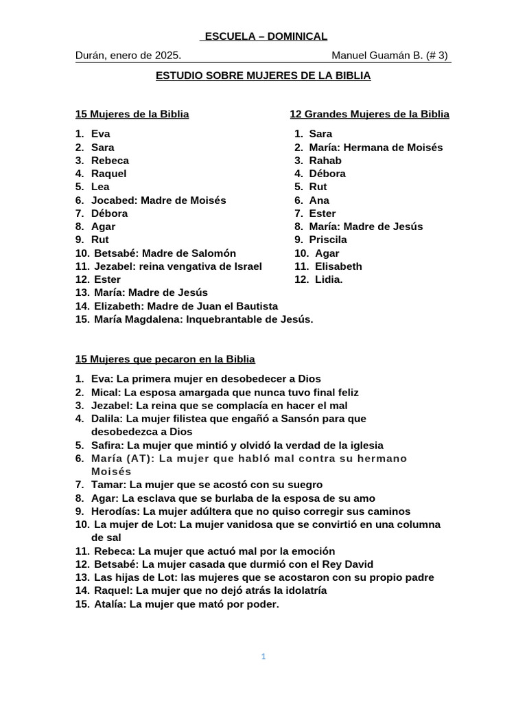 Mujeres de La Biblia | PDF | Rachel | Jacob
