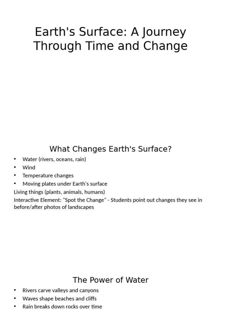 Earth S Surface A Journey Through Time and Change | PDF