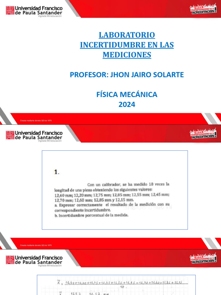 Ejercicicios -Laboratorio Incertidumbre en Las Mediciones (1) | PDF