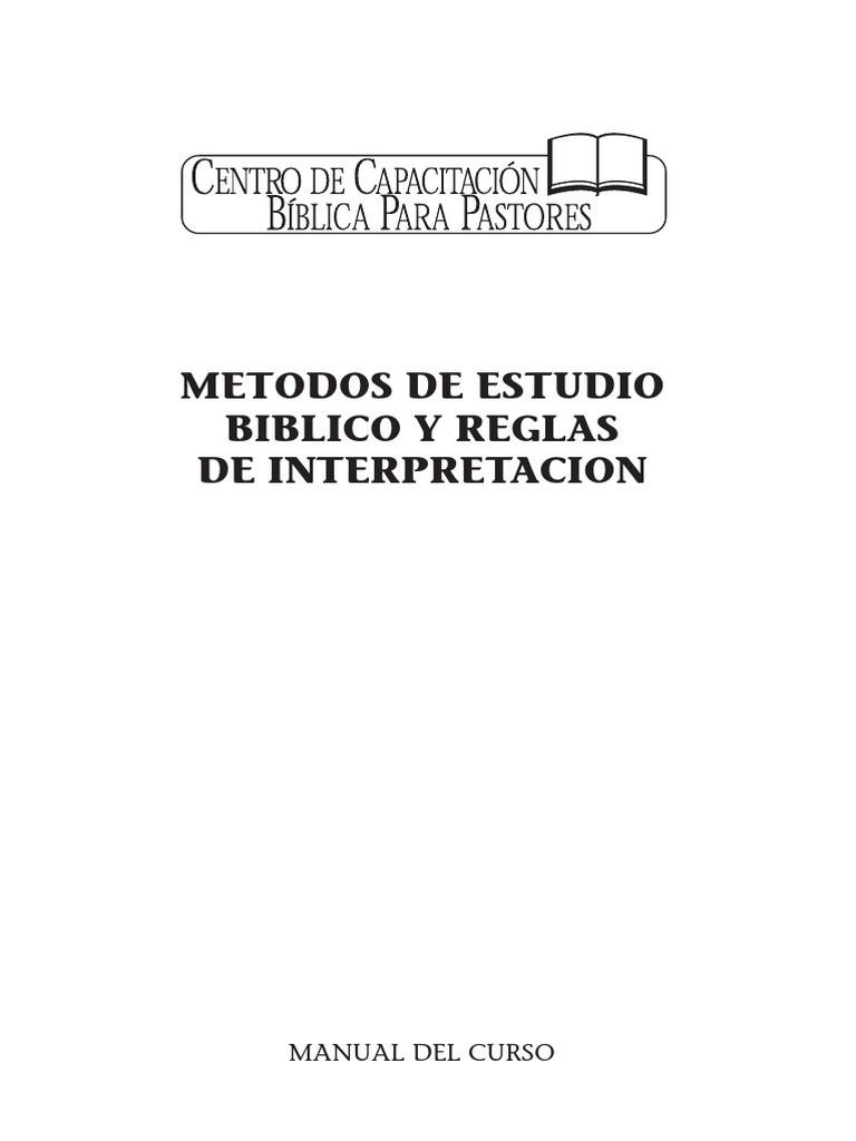1 Métodos De Estudio Bíblico E Interpretación Pdf Biblia Verdad