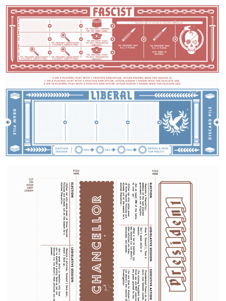 Secret Hitler - Print and Play - Color - A4 Scaled - With Rules | PDF