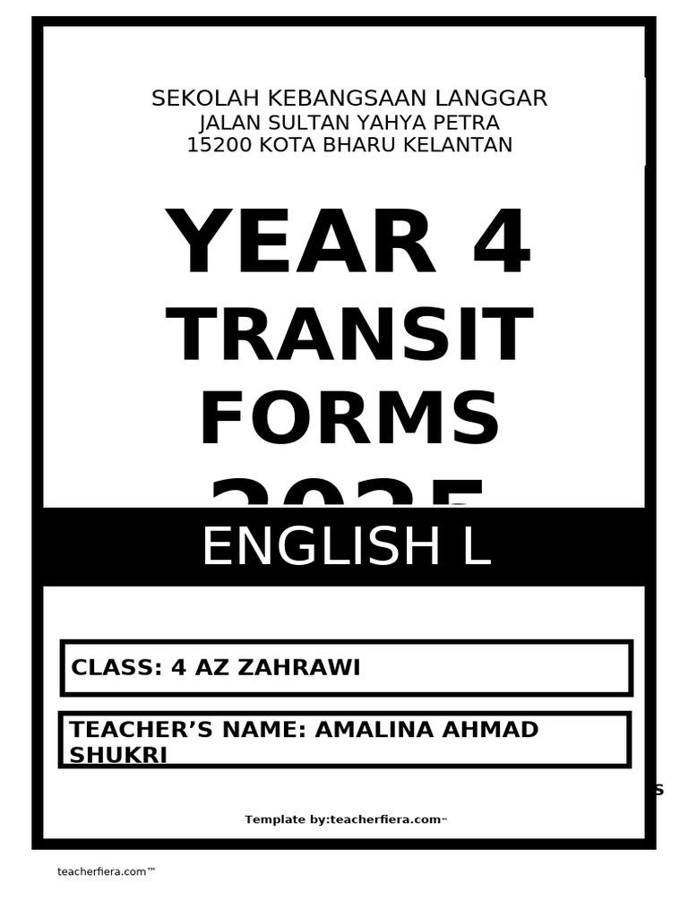 Year 4 Transit Forms 2 | PDF | Literacy | Communication