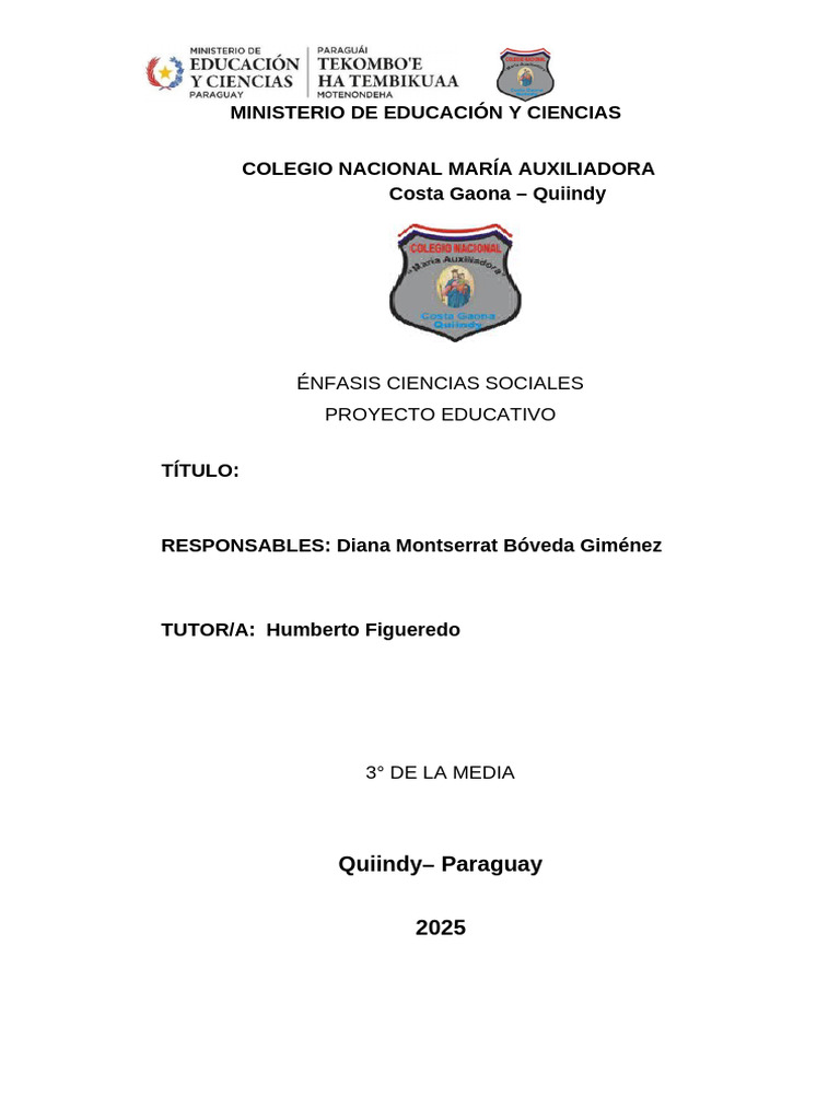 Formato Proyecto - 3ro de La Media 2025 | PDF
