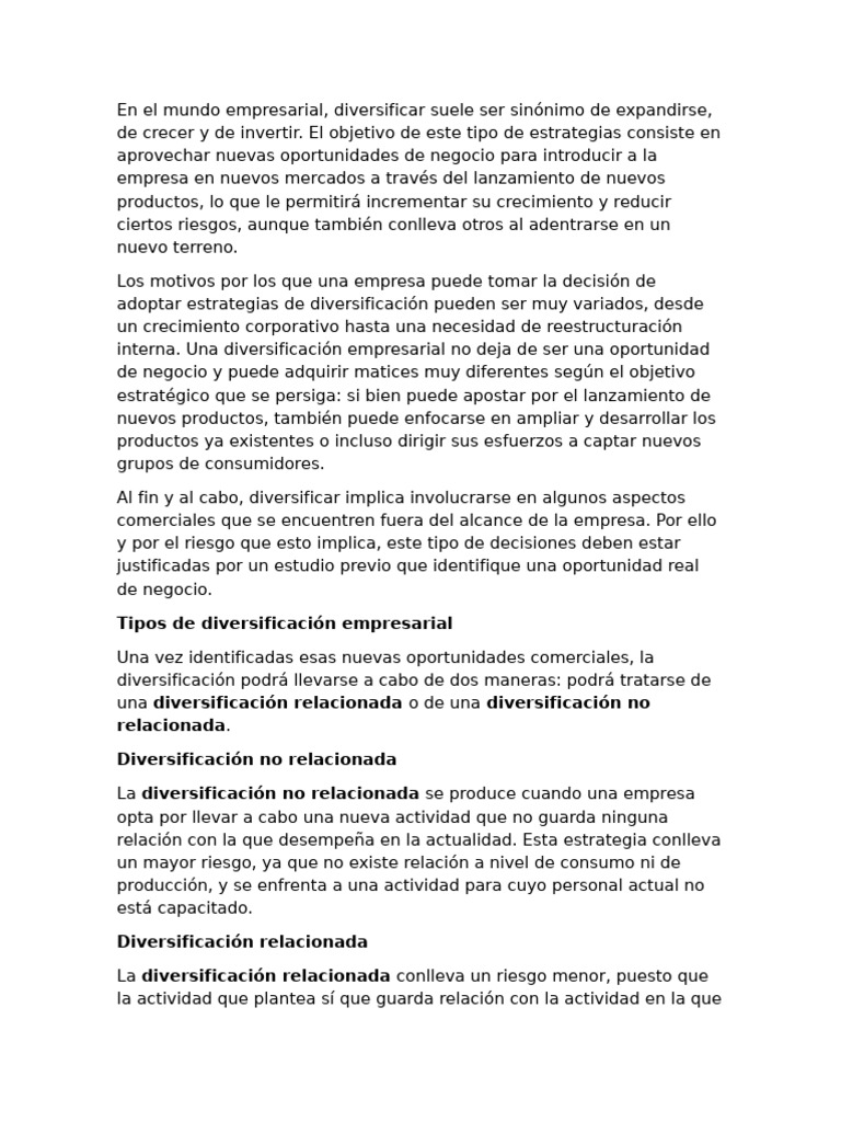 En El Mundo Empresarial | PDF | Diversificación (Finanzas) | Business