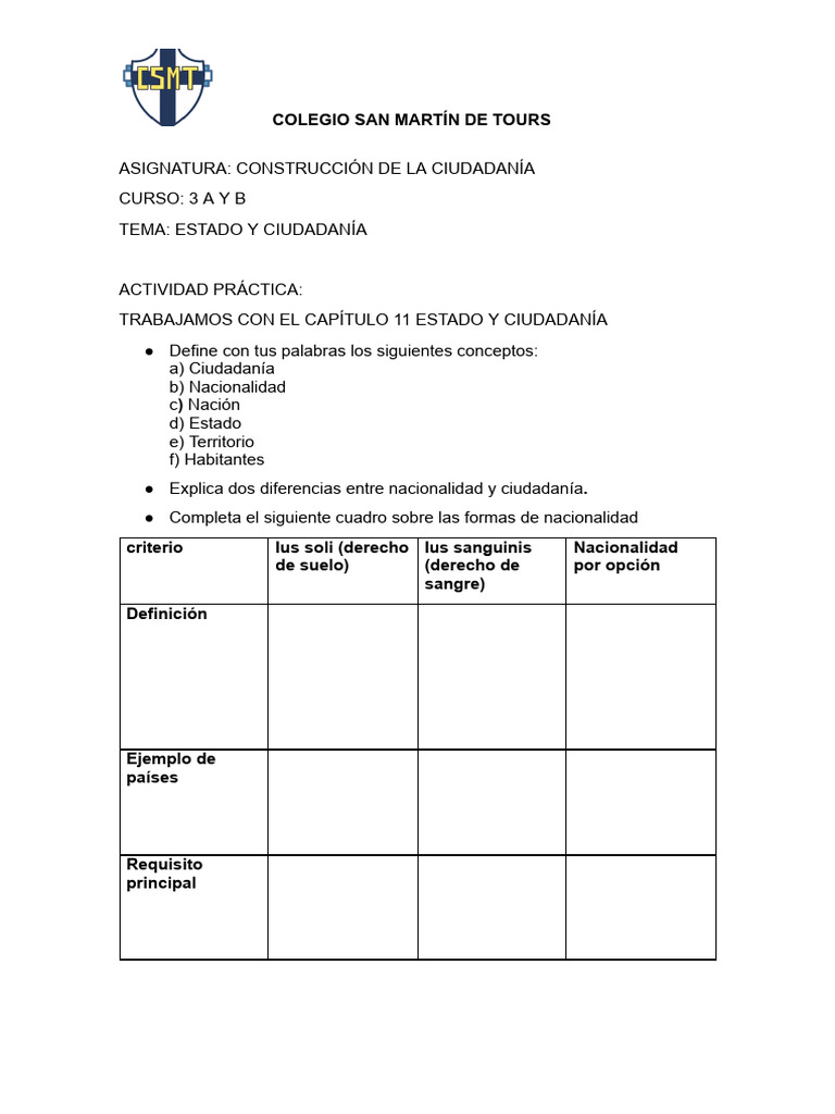 Benjamin Iglesias - Trabajo Pr-Ctico Sobre Estado y Ciudadan-A 2025 3 A - B y C | PDF ...