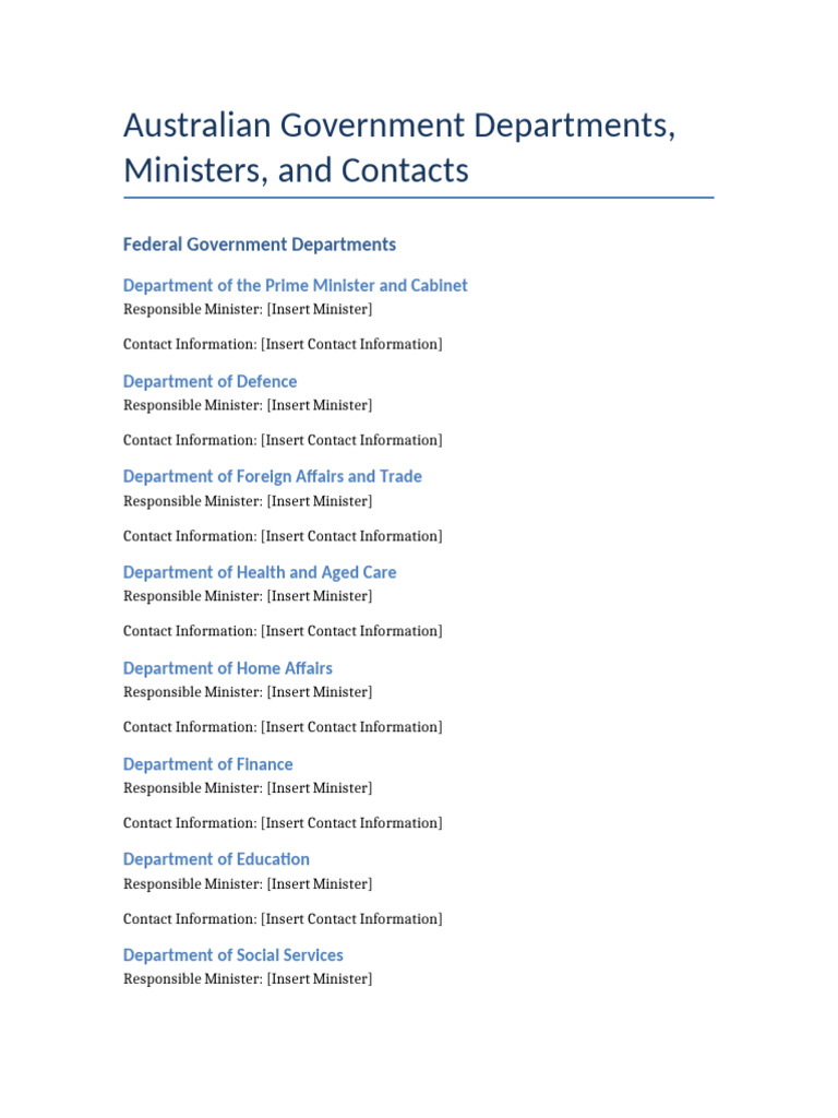 Australian Government Departments and Interactions | PDF | Australia ...