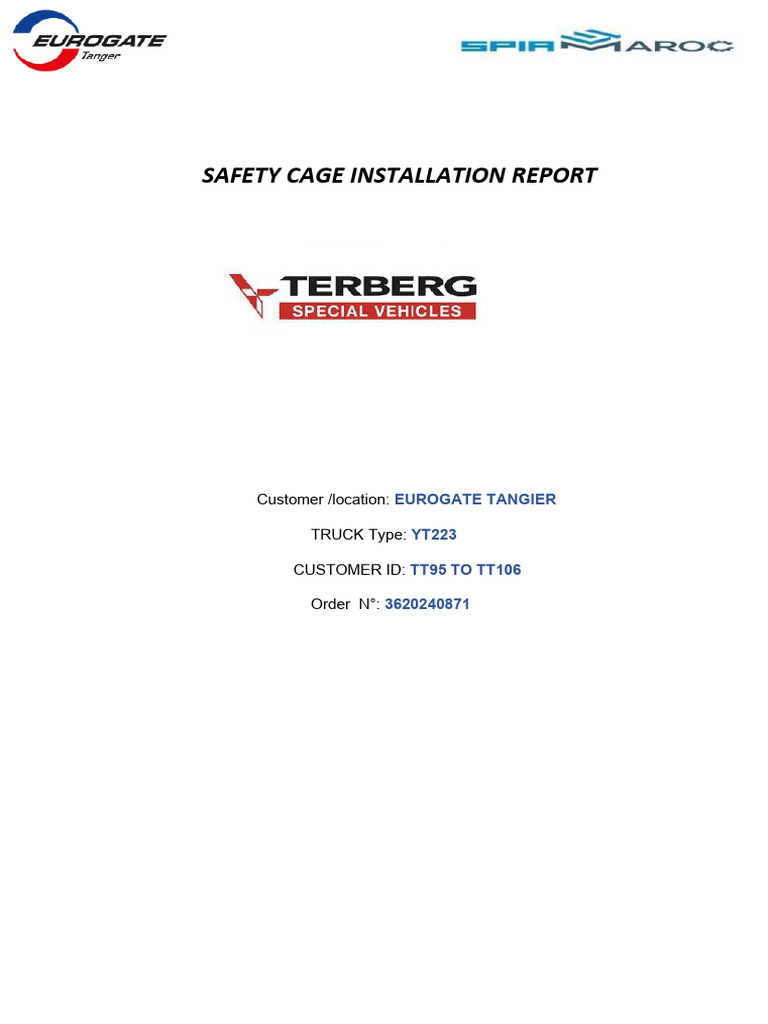 Safety Cage Installation Summary | PDF