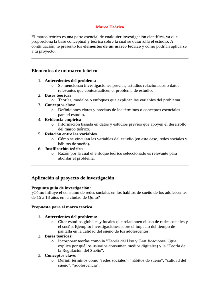 Elementos del Marco Teórico en Investigación | PDF | Paradigma | Teoría