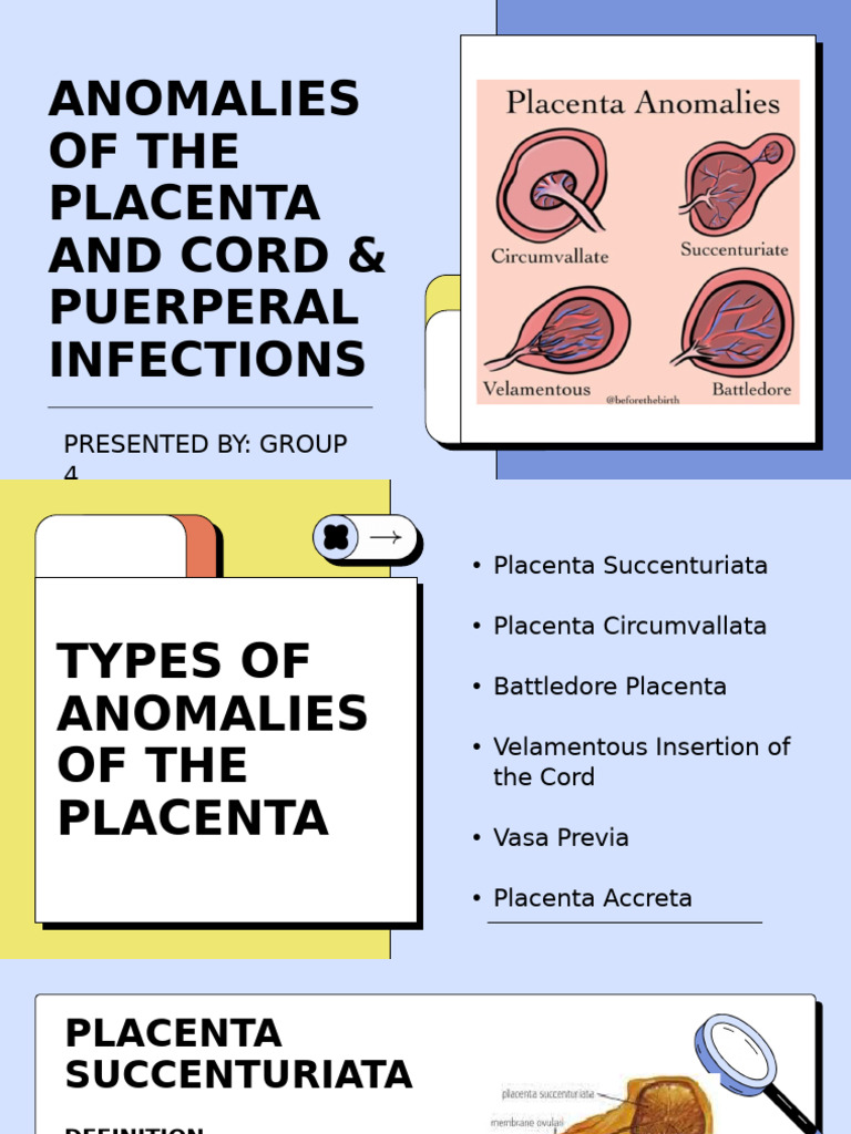 Anomalies of the Placenta and Cord Puerperal Infections | PDF ...