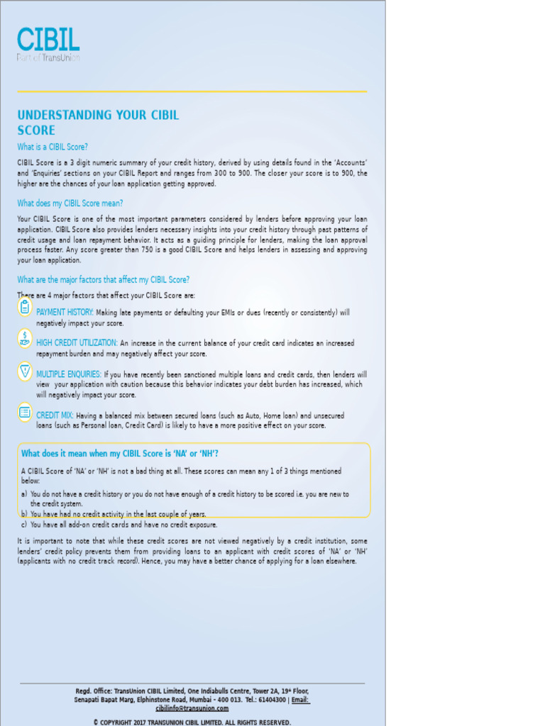 CIBIL Report Understanding1 | PDF | Loans | Credit
