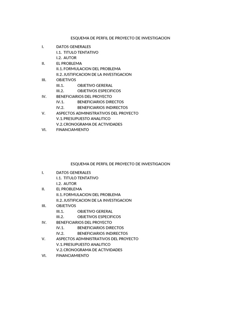 Esquema Proyecto | PDF