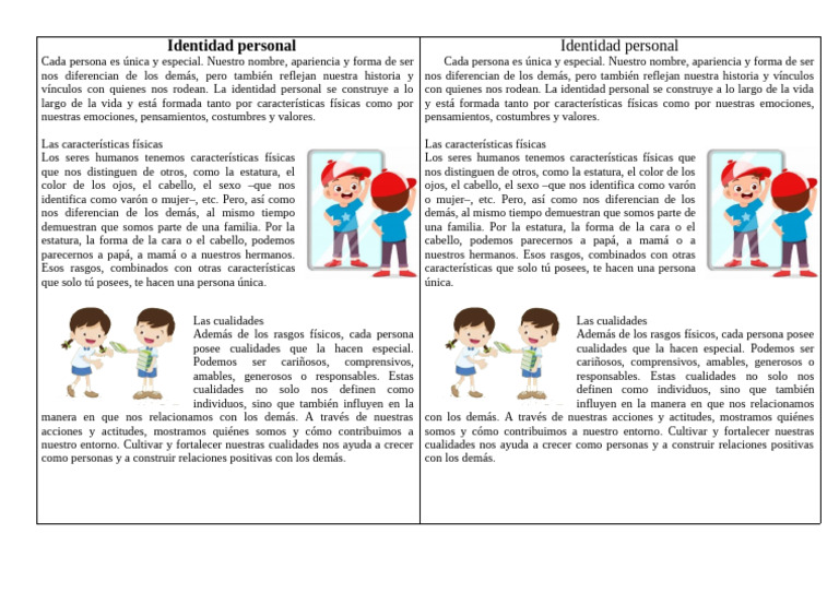 Identidad Personal | PDF | Conceptos psicologicos | Sicología