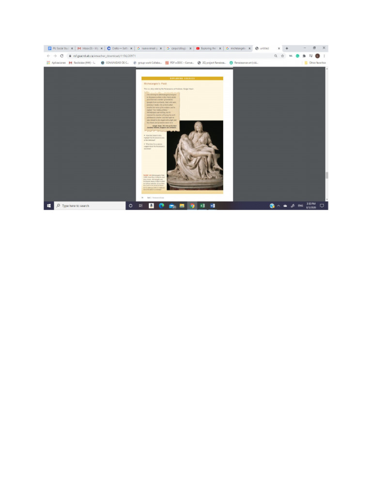 Michelangelo - S Pieta Worksheet | PDF