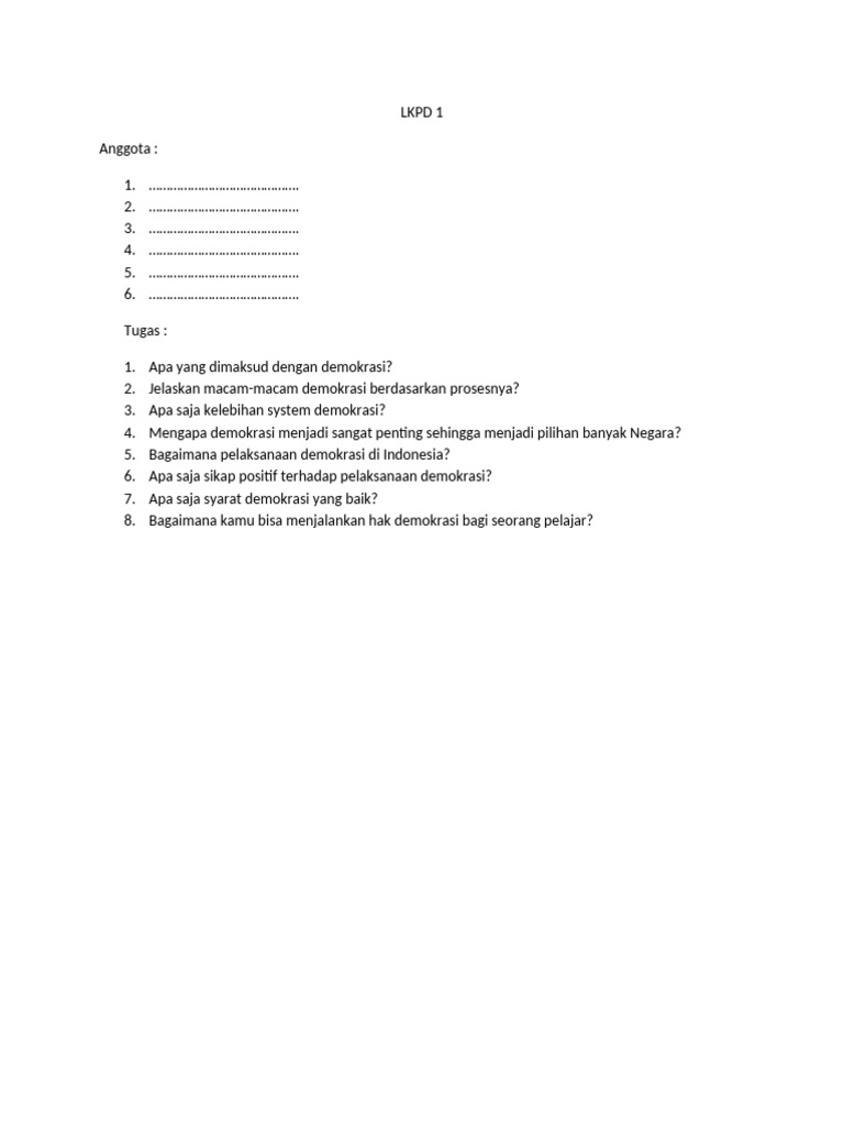 LKPD 1 Suara Demokrasi | PDF