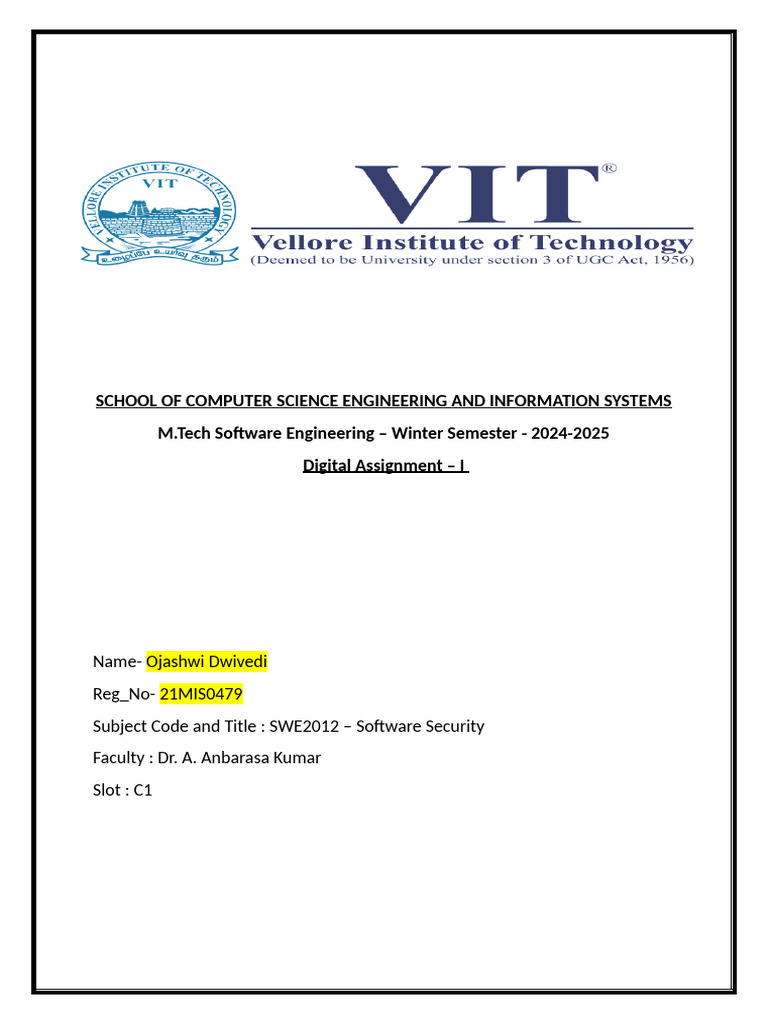 Software Security Theory DA1 | PDF