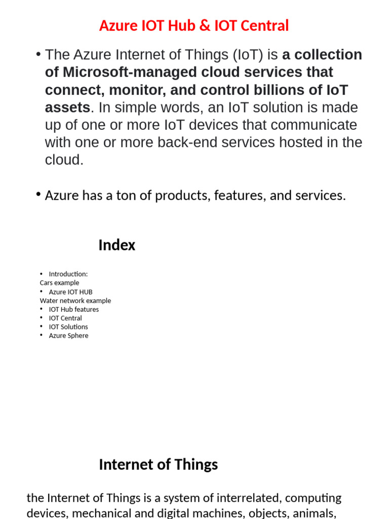 Azure IoT Hub vs. IoT Central Overview | PDF | Internet Of Things ...