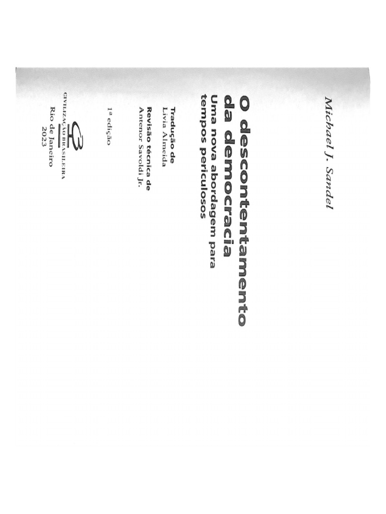 Sandel - O Descontentamento Da Democracia - Cap 2 | PDF